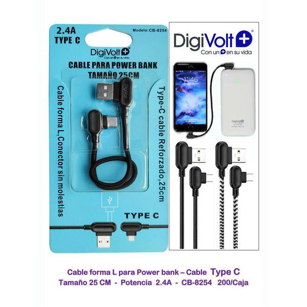 DIGIVOLT CABLE TIPO C 25CM – ENTERAMARKT